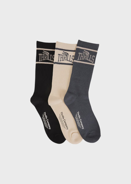 THRILLS Born To Fly 3 Pack Sock - SLATE/TOFU/BLK – Twentyfivenine